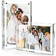 Amazon.com - Tomorotec 2-Pack [5 x 7 inch] High Transparency Magnetic Picture Frames Frameless ...