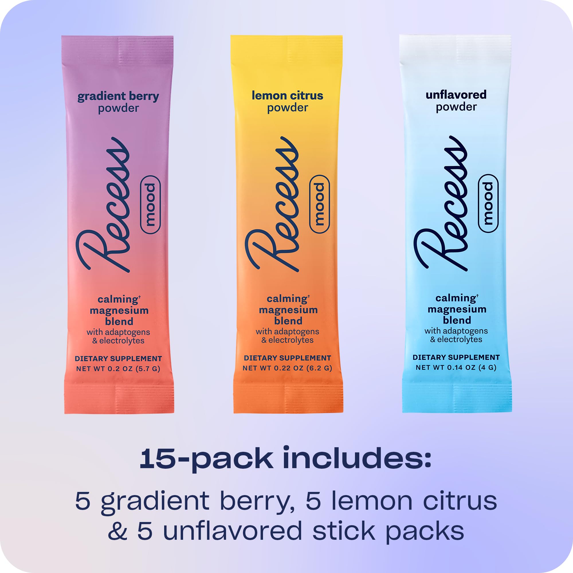 Mua Recess Mood Drink Mix Powder | Sampler Pack | 15ct Box | Calming ...
