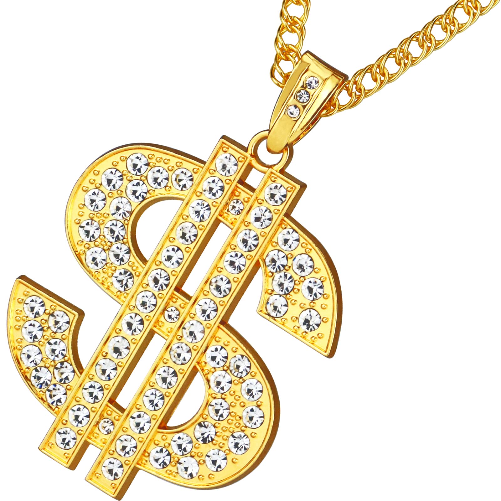 Mua Riuziyi Gold Plated Chain with Crystal Dollar Sign Pendant Necklace ...