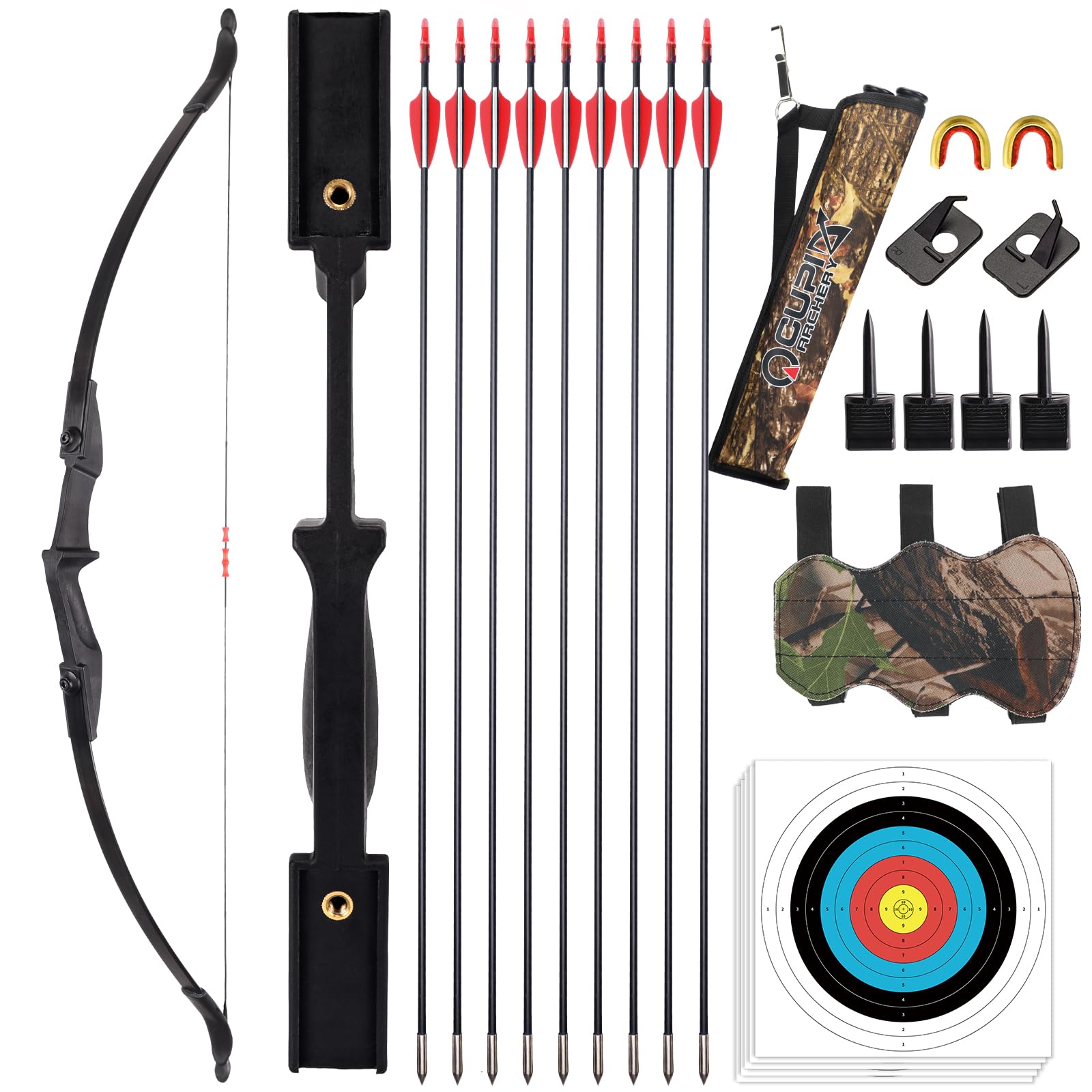 LWANO Recurve Bow for Adults - Archery Takedown Bow and Arrow Set for ...