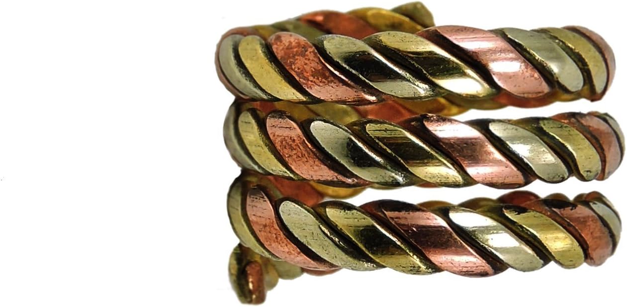 Handmade Twisted Three Metal Medicine/Healing Spiral Ring from Nepal ...