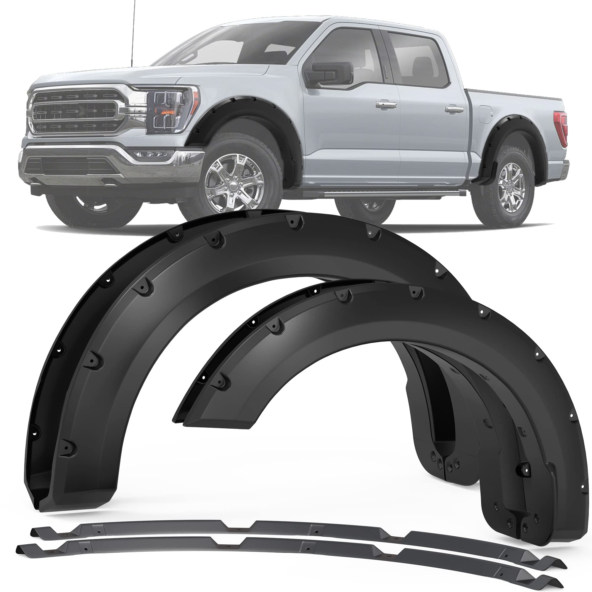 YITAMOTOR Front Rear Fender Flares Fits 2021-2022 Ford F150, Truck ...