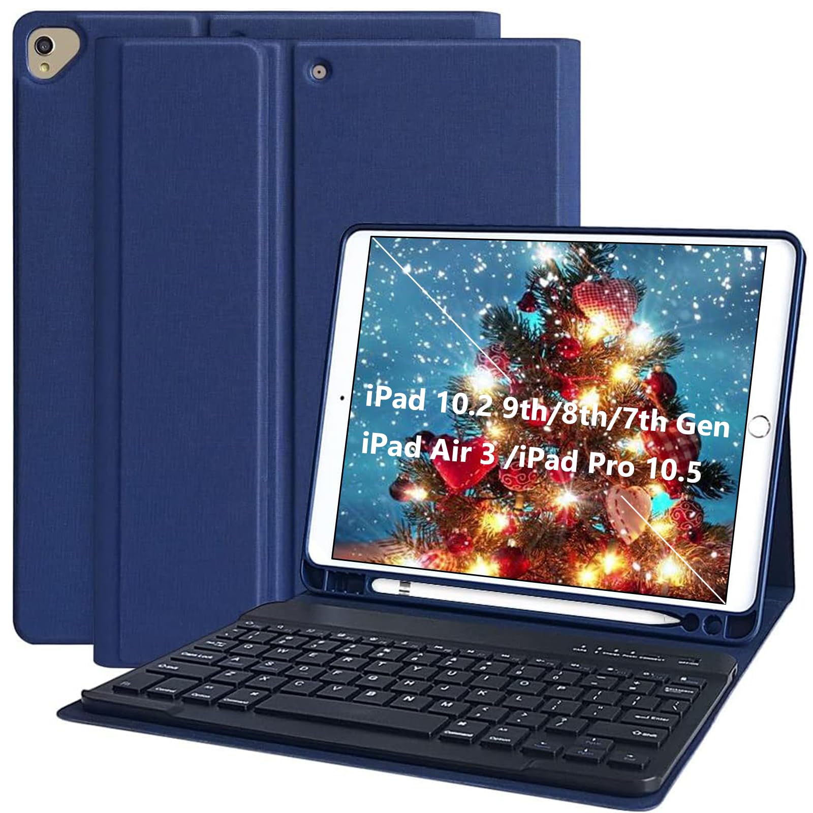 KBCASE Keyboard Case for iPad 9th/8th/7th Generation 2021/2020/2019 ...