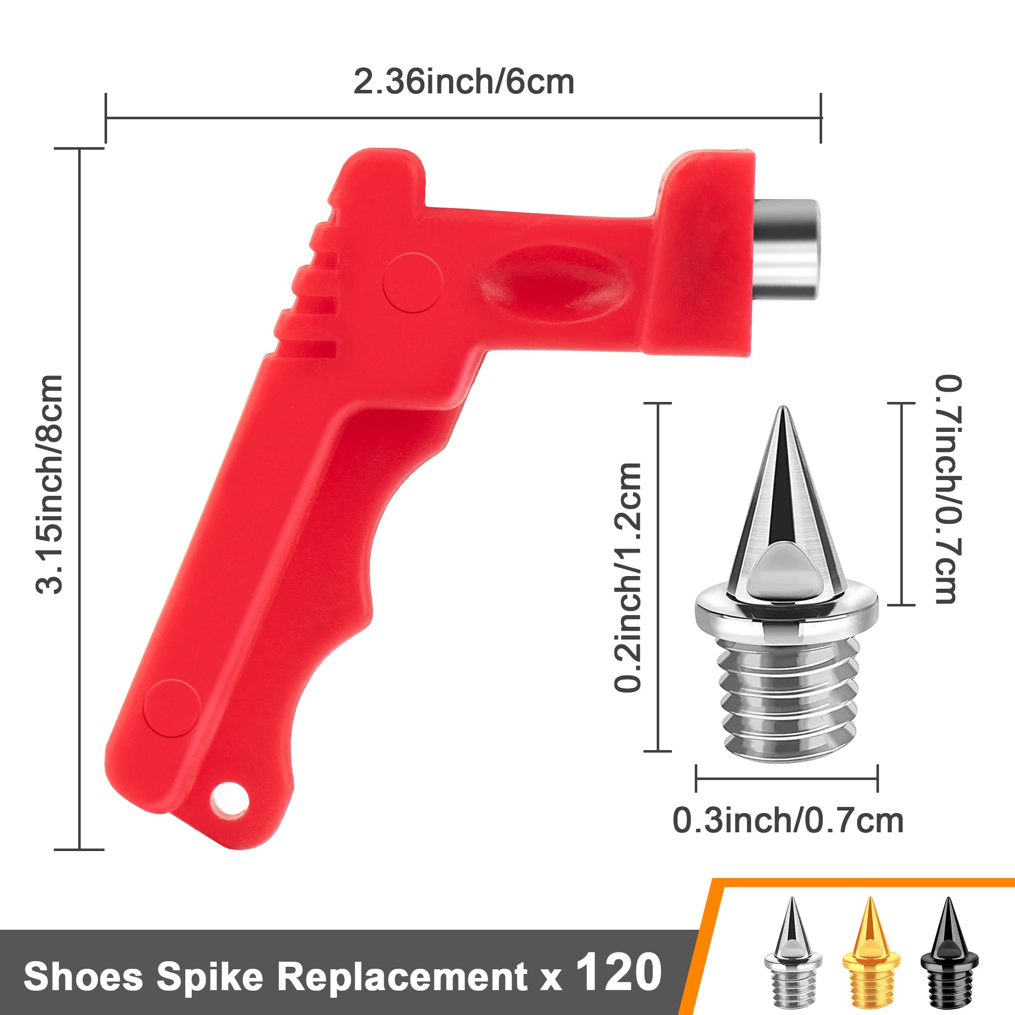 Mua 1/4 inch Track Spikes Pyramid, 120 Pieces Steel Spikes with Storage ...