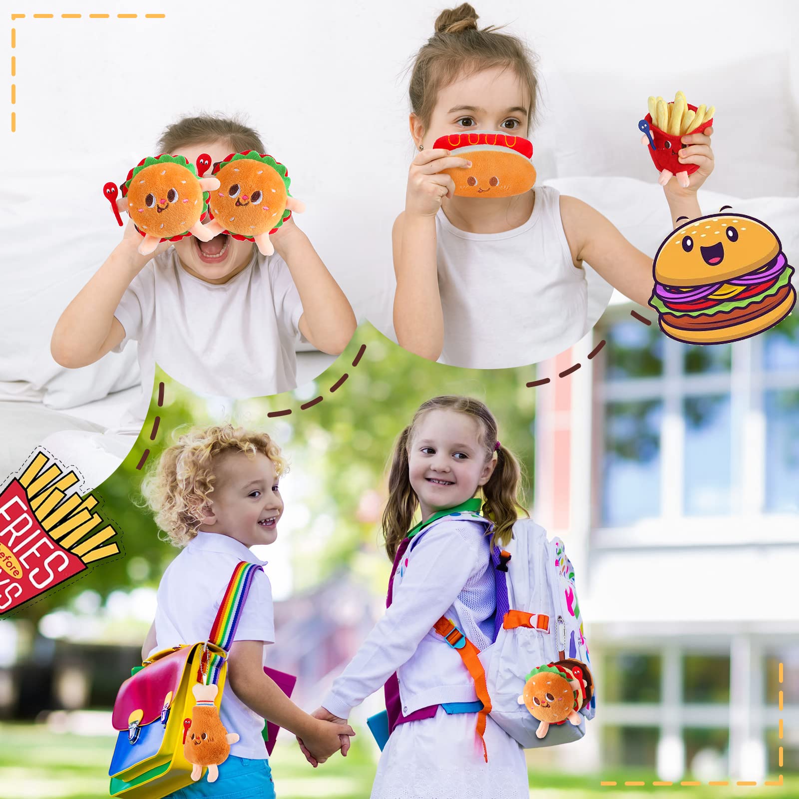 Mua 10 Pcs Food Plush Toy Simulation Hamburger Hot Dog French Fries ...