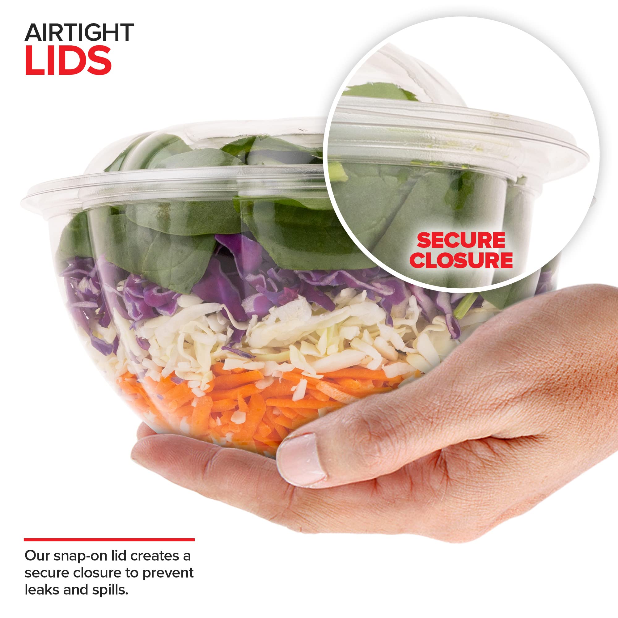 Mua Stock Your Home 32oz Clear Plastic Salad Bowls with Lids Disposable ...