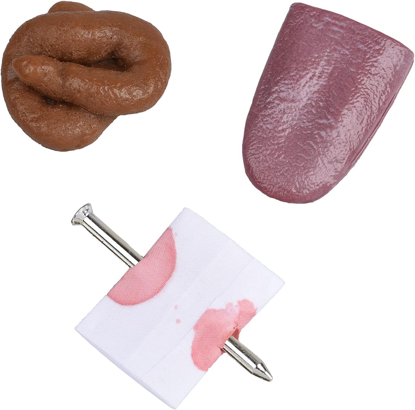 Cetornie 3 PCS Prank Prop Kits with Prank Poop Fake Blood Nail Through ...