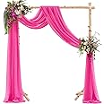 Amazon.com: PARTISKY Wedding Arch Draping Fabric,1 Panel 18FT Hot Pink ...