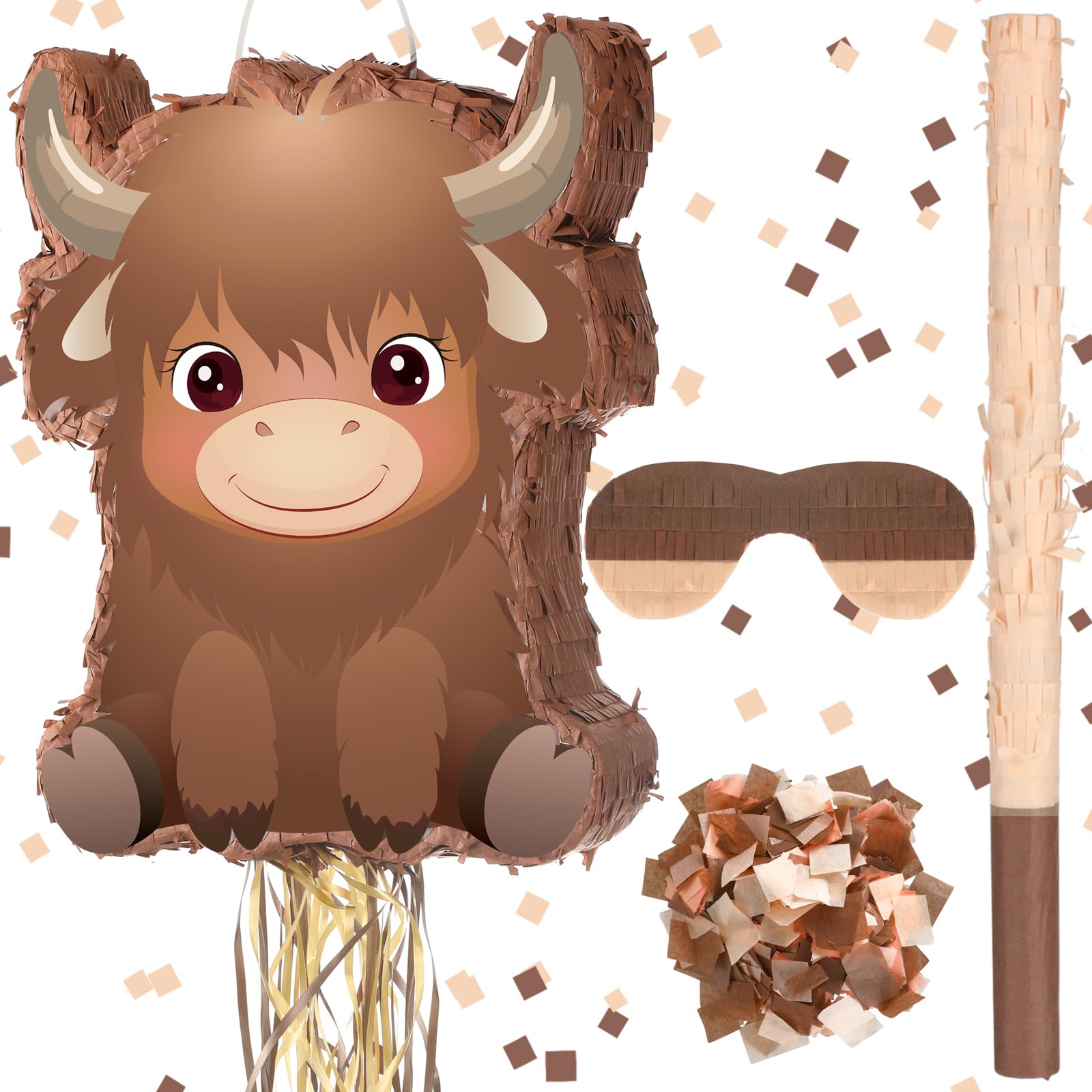Highland Cow Pinata Birthday Party Supplies Animals Pinata with a ...