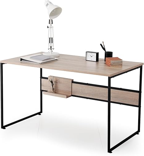 Amazon | LOWYA オフィスデスク デスク タップ収納付き スチール脚 幅120 奥行き70 机 新生活 おしゃれ オーク | 机 | 文房具・オフィス用品