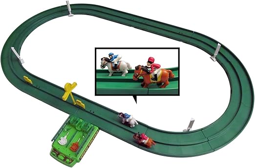 Horse Racing Track Game Set for Kids with 2 Race Horses: Amazon.co.uk ...