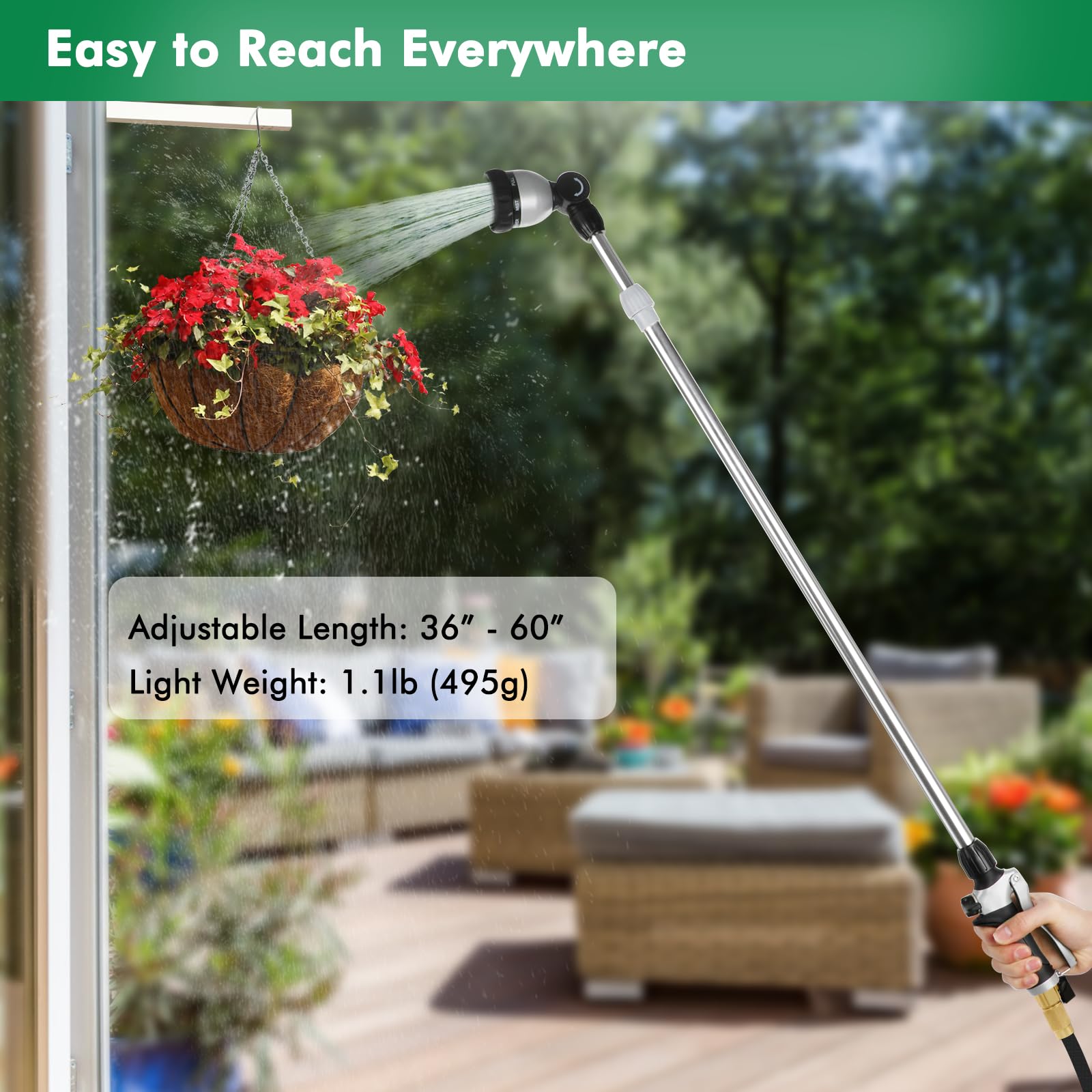 Mua RESTMO 36”-60” (3ft-5ft) Metal Watering Wand, Long Telescopic Tube ...