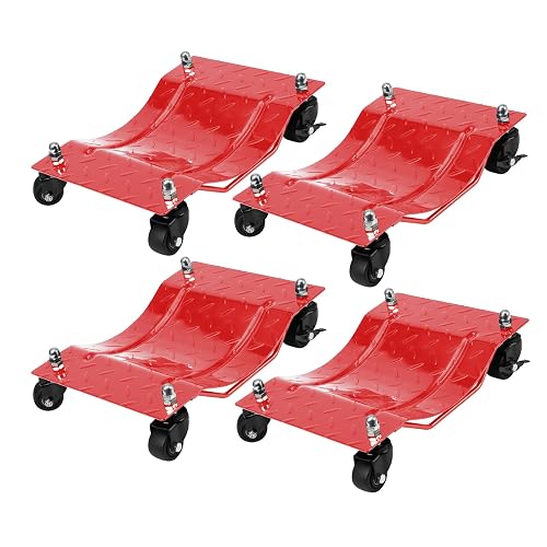 Car Dolly 6000 Lbs Set, 6000lbs Load Bearing, Wheel 4 Pack 360 Degree ...