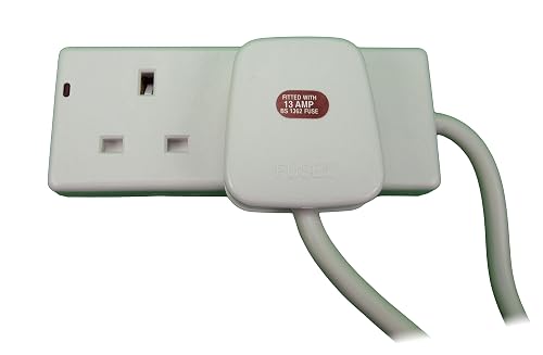 UK Mains 240v 2m 2 gang Electrical Extension Cable Lead: Amazon.co.uk ...