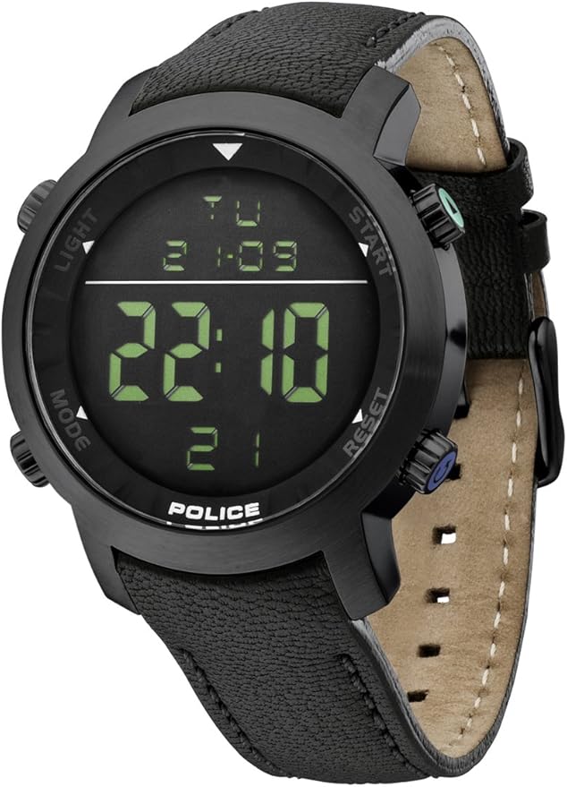 Police Men's Cyber Digital Watch 12898JS/02D with Black Strap: Amazon ...