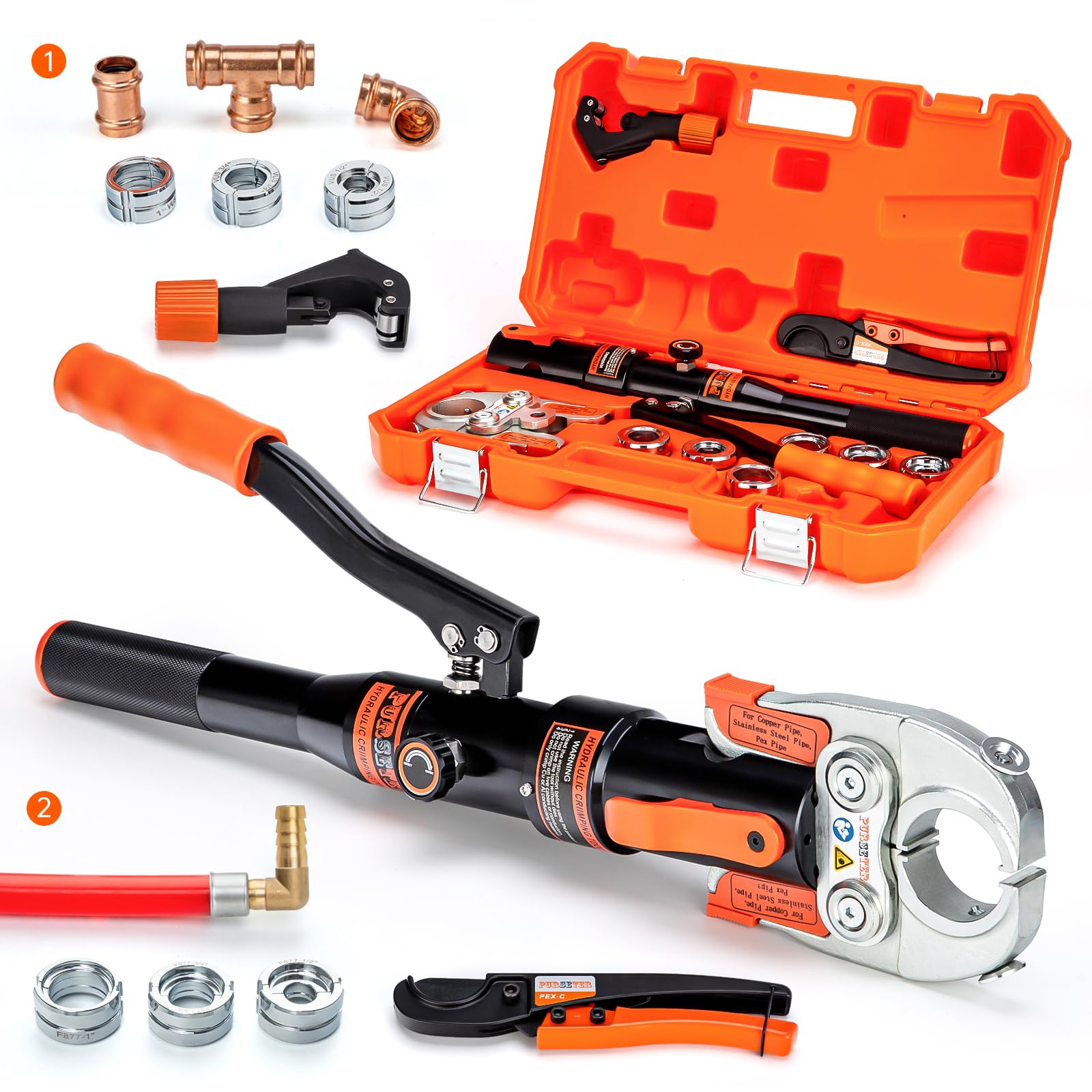 Purseter Copper Tube Fittings Hydraulic Copper Pipe Crimping Tool for ...