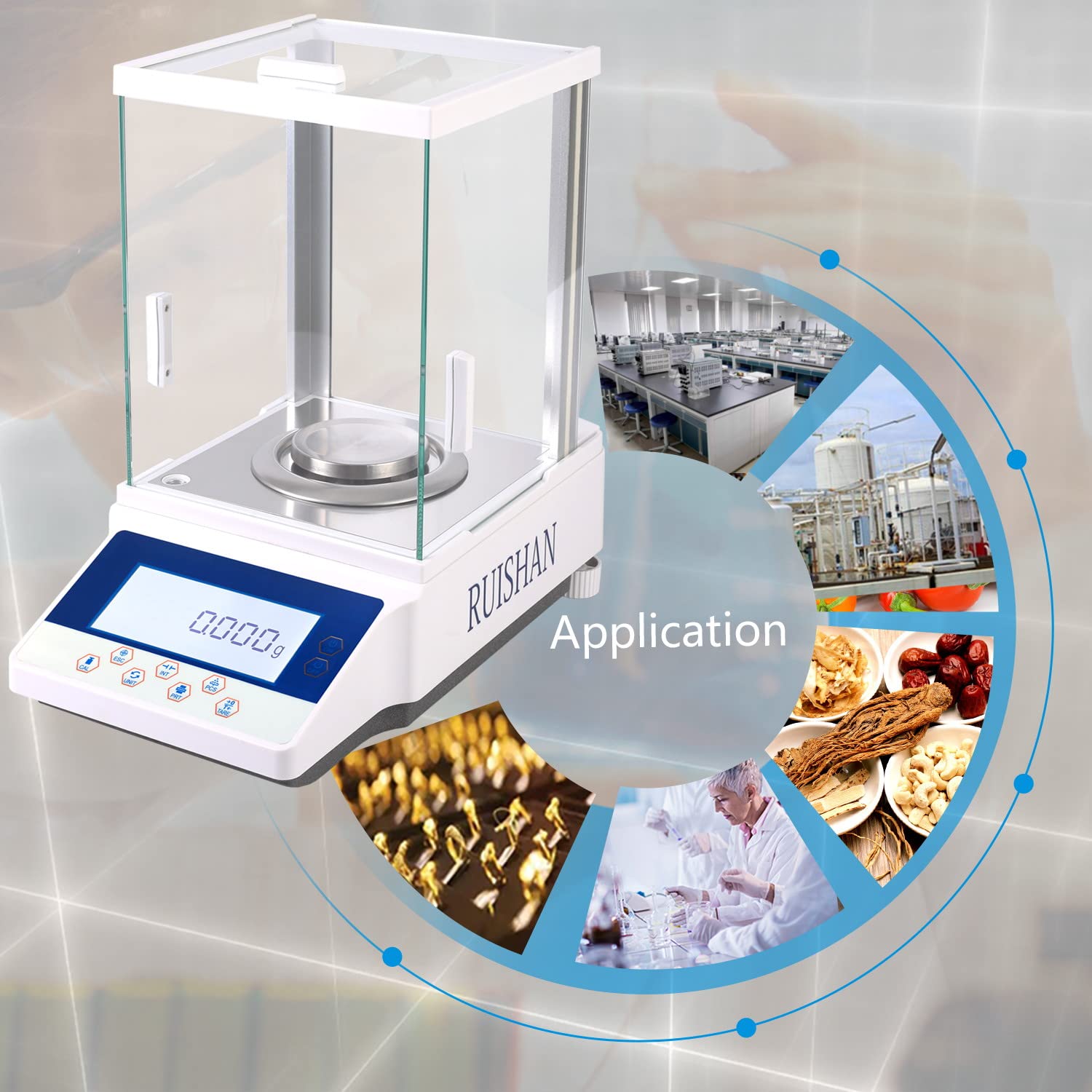 RUISHAN 300g X 1mg Lab Analytical Balance Scale 0.001g High Accuracy ...