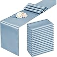 Amazon.com: 15 Pack Dusty Blue Satin Table Runners 12 x 108 Inch Long Table Runners for ...