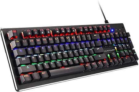 Amazon.com: FLAGPOWER Mechanical Gaming Keyboard 10 LED Backlit Modes ...