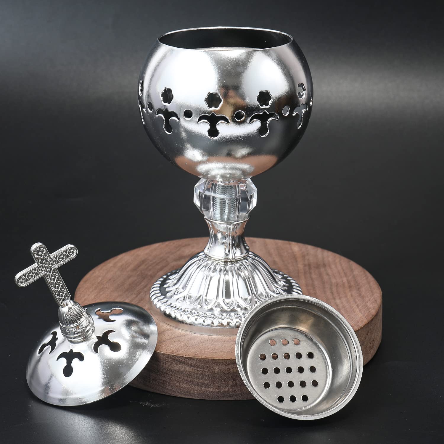 Mua Nazareth Store Silver Charcoal Incense Burner Catholic Cross Censer ...