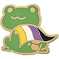 Amazon.com: Nonbinary Pride Frog Pin in Enby LGBT+ Flag Colors | Chibi ...
