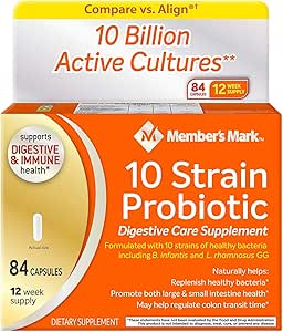 Amazon.com: Member's Mark 10 Strain Probiotic (84 ct.) : Health & Household