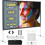 Amazon.com: 2-in-1 Portable Projector Screen, 100 inch Outdoor Indoor ...