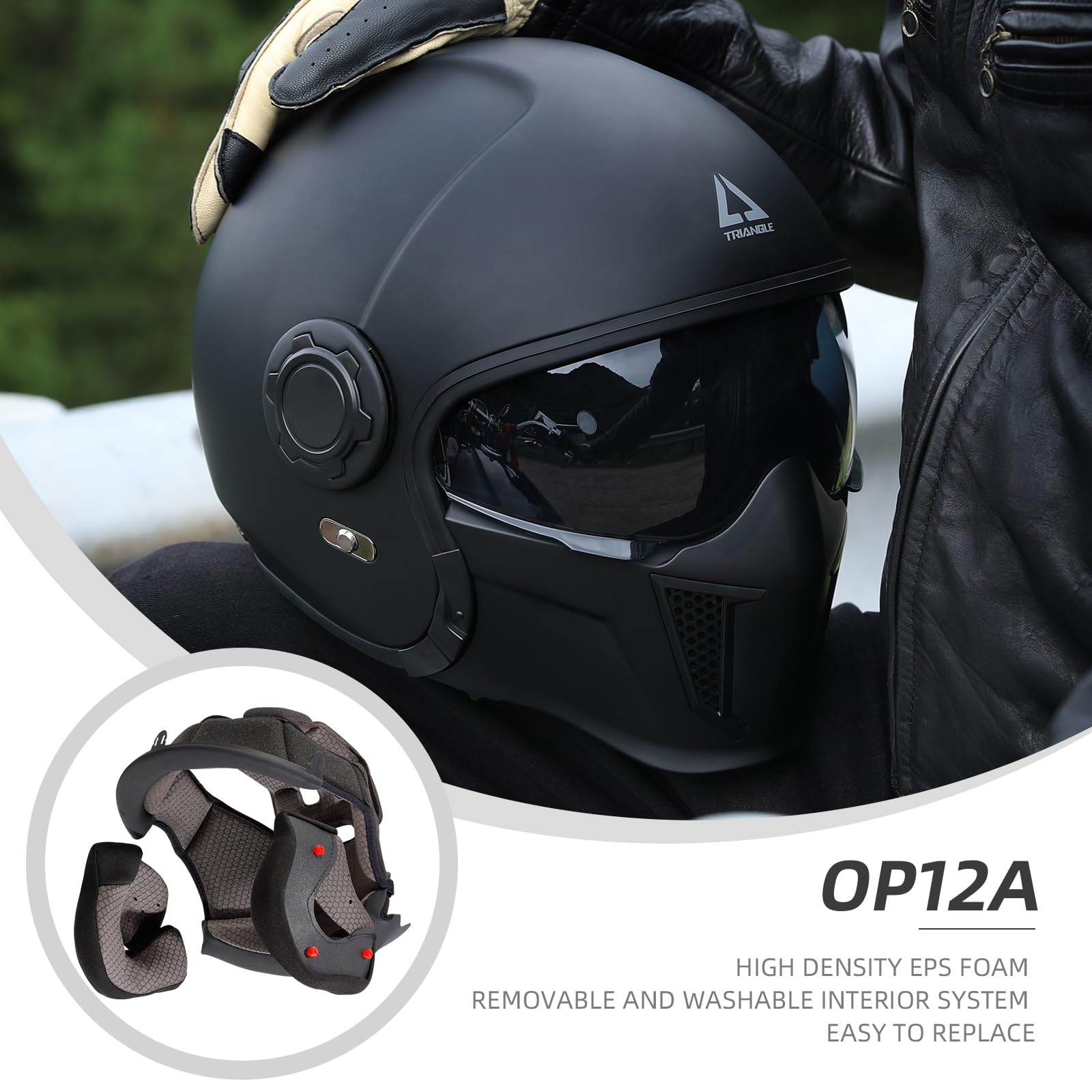 Mua TRIANGLE Motorcycle Helmet Full Face Dual Visor 3/4 Open face with ...