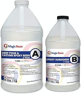 Magic Resin | 1.5 Gallon (5.7 L) | 2'' DEEP POUR, CASTING & ART Epoxy ...