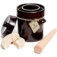 Amazon.com: Fermentation Crock 1/2 Gallon - Sauerkraut Crock with Lid ...