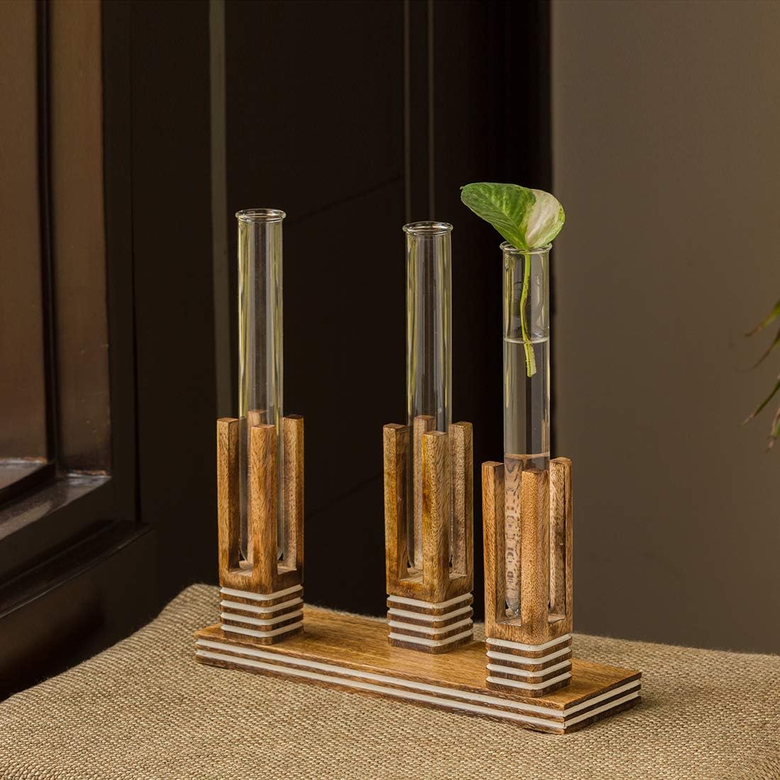 ExclusiveLane 'Blooming Glass Trio Pillars' Handcrafted Glass Planter ...