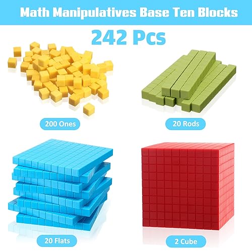 Base Ten Blocks For Math Math Blocks Cubes Manipulatives Counters ...
