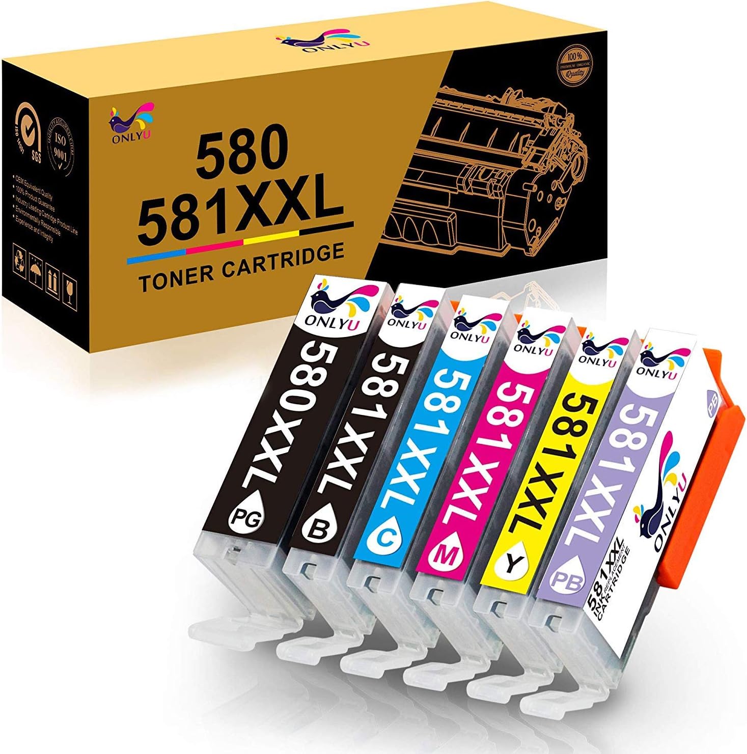 ONLYU 580XXL Compatible for Canon PGI-580XXL CLI-581XXL Ink Cartridge ...