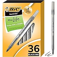 Amazon.com : BIC Round Stic Xtra Precision Ball Point Pen, Black, 12 Pack : Ballpoint Stick Pens ...