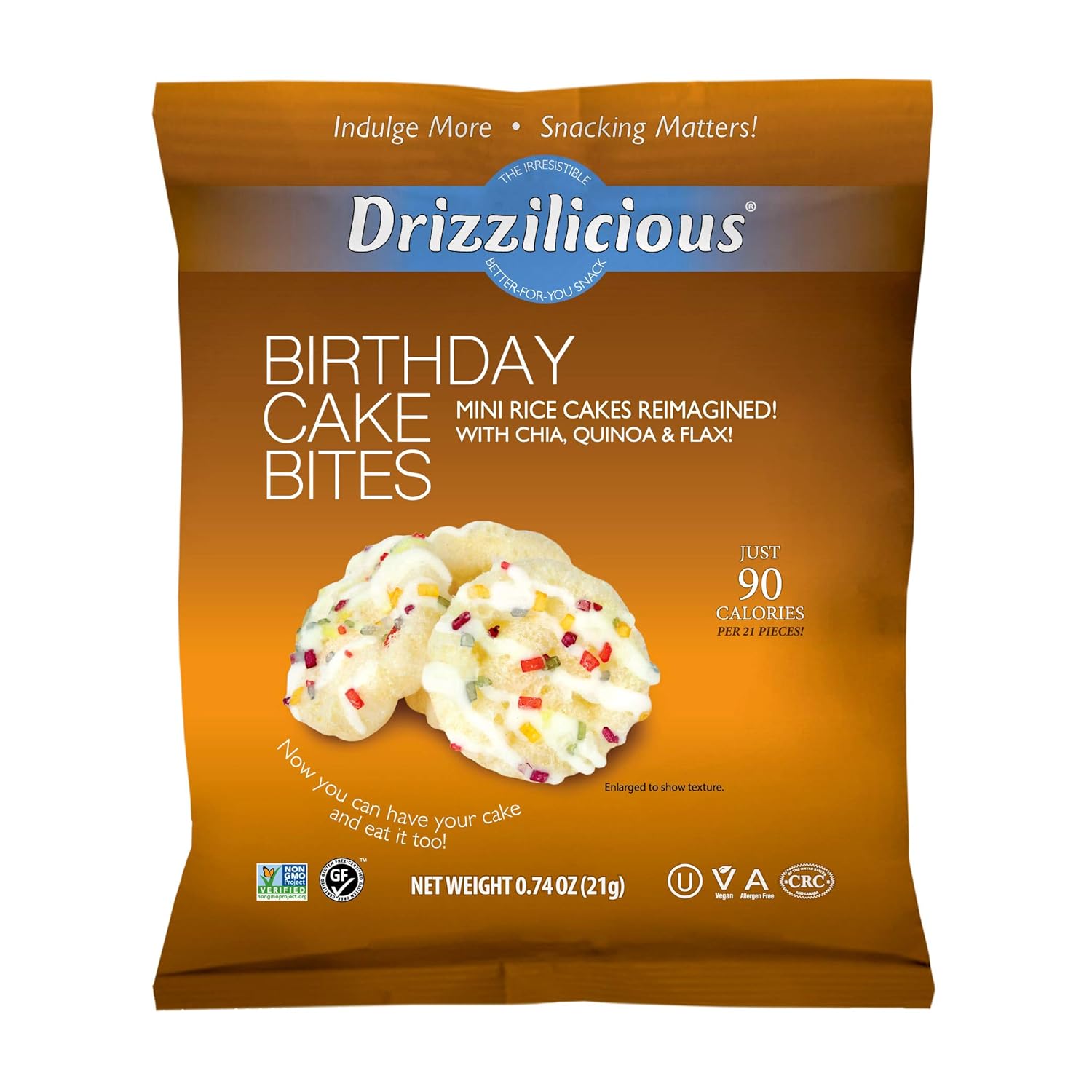 Drizzilicious Birthday Cake Snacks 24 Pack | Gluten Free Mini Snack ...