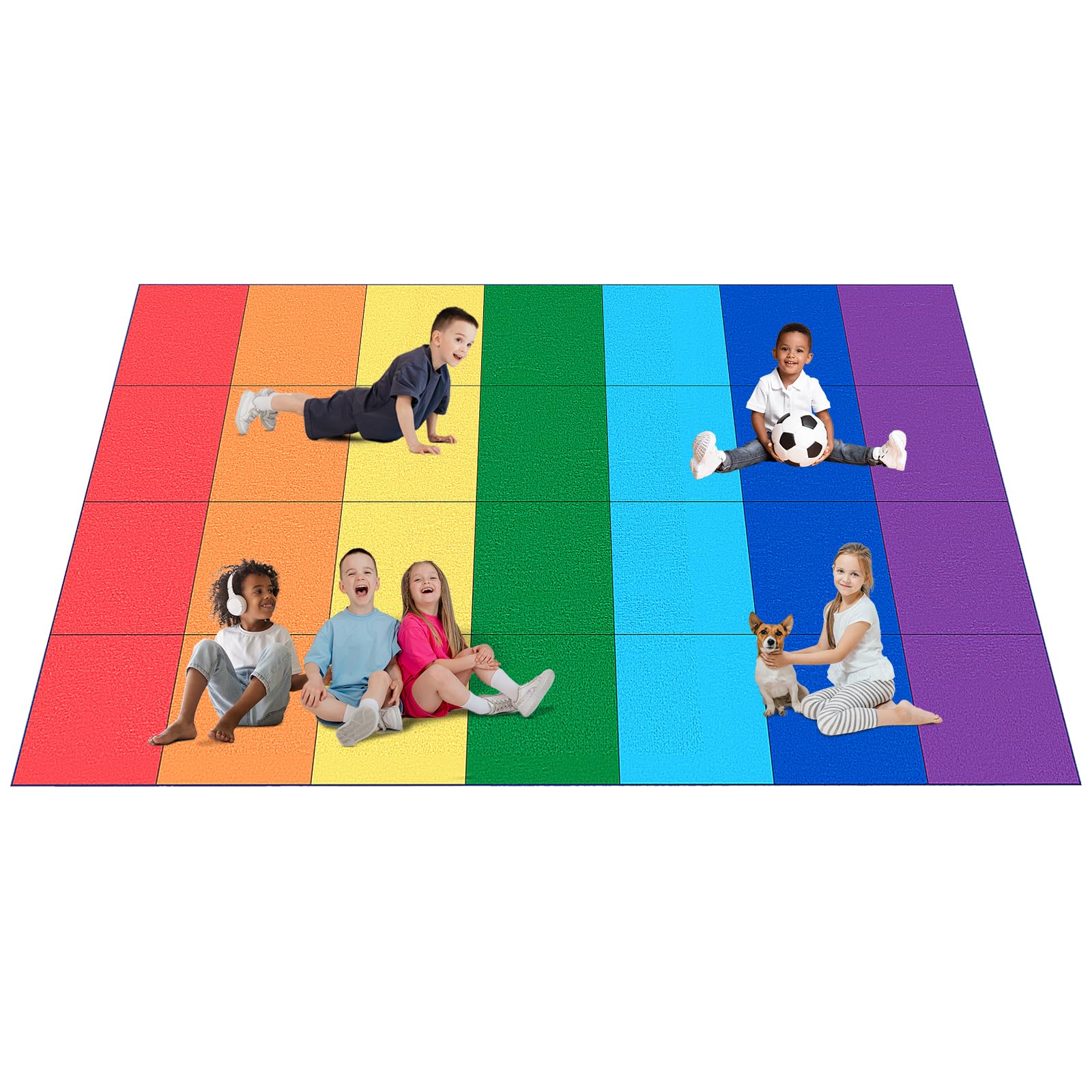 7.5x13ft Colorful Classroom Rug, Washable Kids Rug for Classroom ...