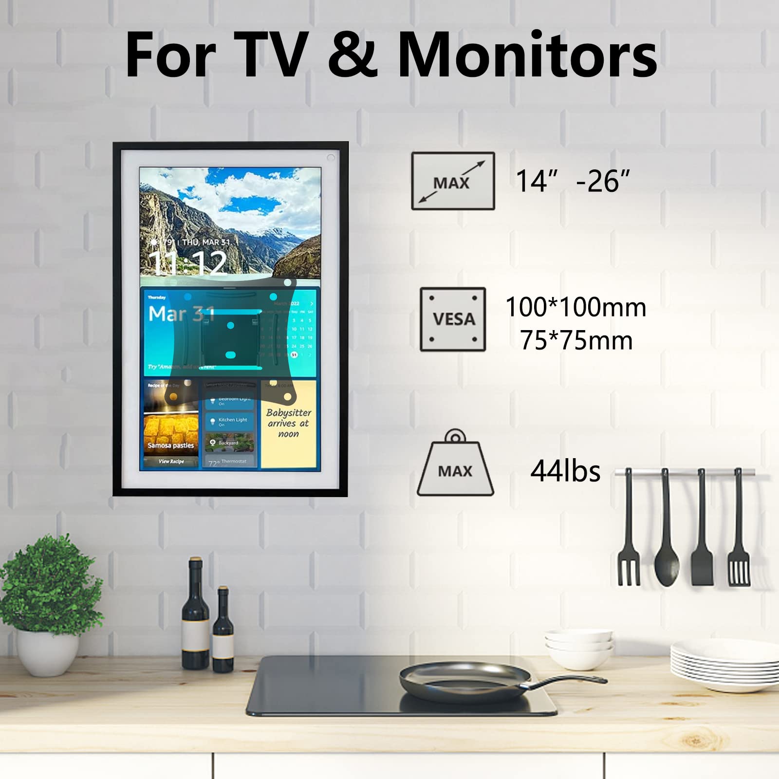 Mua Nuyoah Wall Monitor Mount RV TV Mount for 14"-26" Monitor TV Screen ...