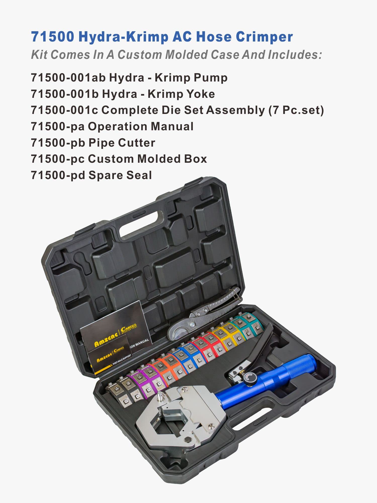 Mua 71500 Hydraulic A/C Hose Crimper Kit - Handheld Crimping Tool Set with Snap-On Dies for Air ...