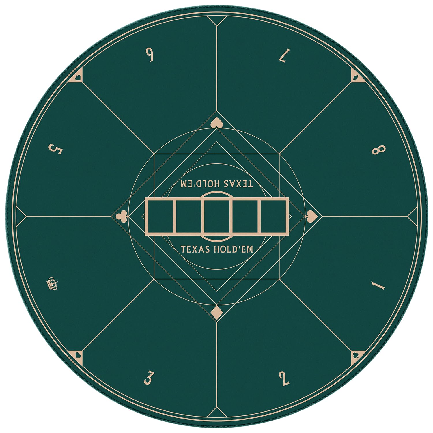 YUZPKRSI 47 Inch Round Poker Mat with Strong Edges, Texas Hold'em Poker ...