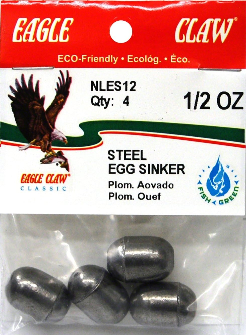 Amazon.com : Eagle Claw NLES12 Egg Sinker : Fishing Sinkers : Sports & Outdoors