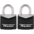 Master Lock 121T Padlock, Covered Aluminum Lock, 3/4 in. W, Black, 1-Pack, 2-Count - Keyed Alike ...