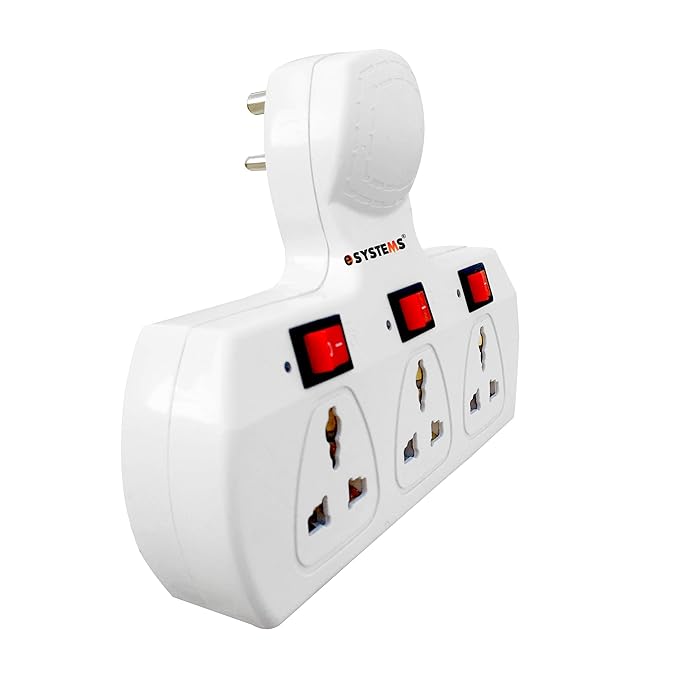 eSYSTEMS Multi Plug Point 3+3 Universal Socket Adaptor with Led ...