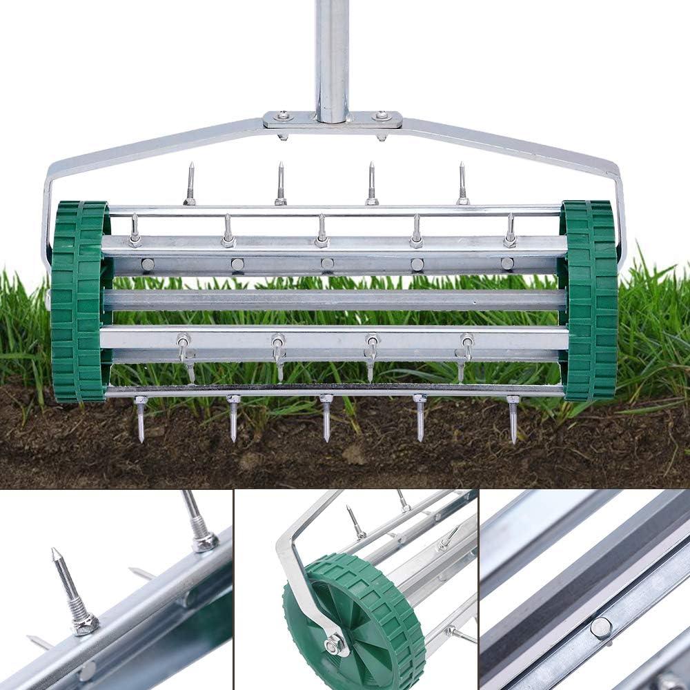 Amazon.com : SSLine Rolling Lawn Aerator Heavy Duty Garden Yard Push ...