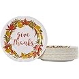 Amazon.com: Give Thanks Paper Plates for Thanksgiving Party (9 In, 80 ...
