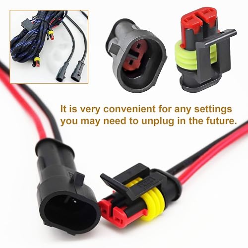 Utsauto 2 Pin Way Waterproof Electrical Connector Wire 2 Pin Way