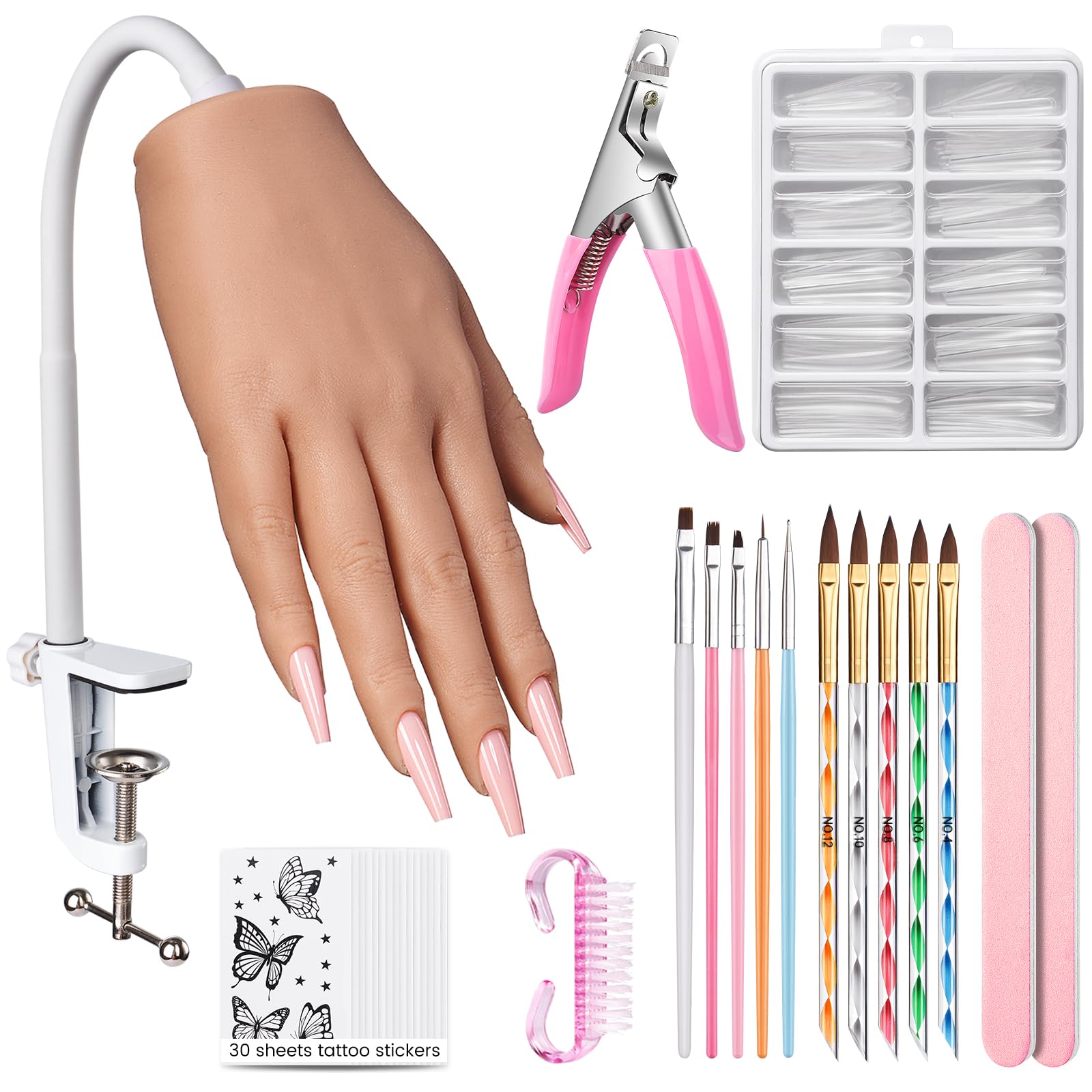 Practice Hand for Acrylic Nails: Realistic Silicone Nail Hand Practice ...