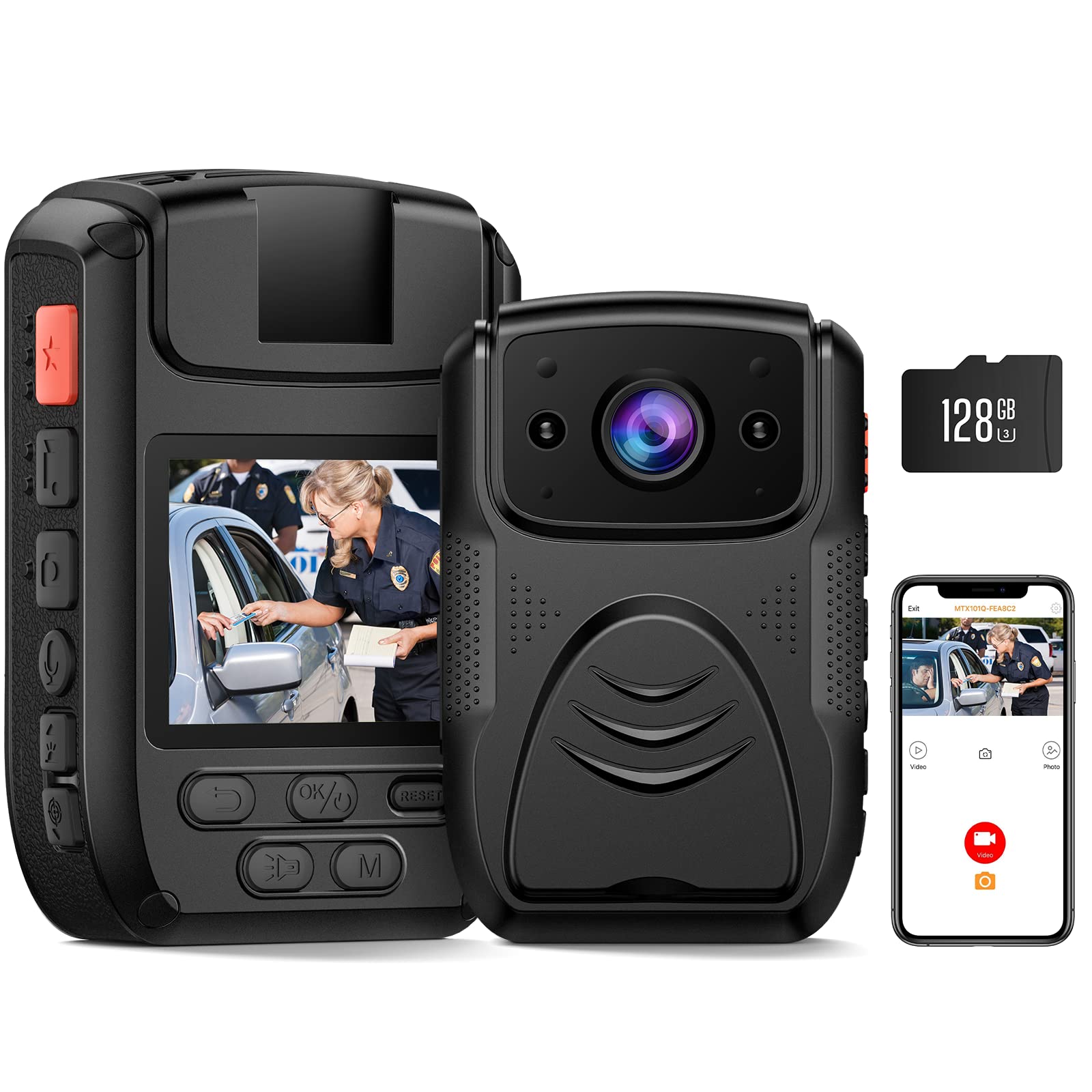 Mua CAMWORLD 4K 40MP BOD-y Camera, NO SD Card Police BOD-y Camera with ...