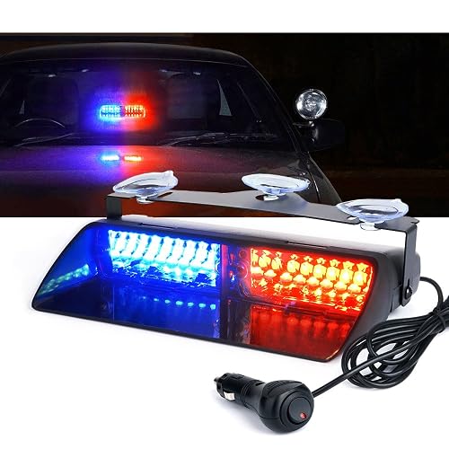 Xprite Red Blue LED Emergency Dash Strobe Light, Interior Windshield ...