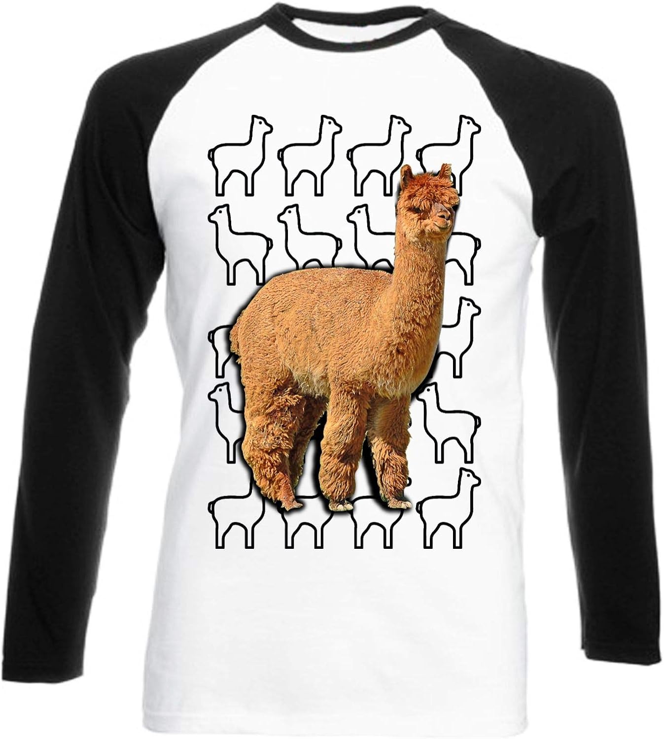 teesquare1st Men's Alpaca Schwarzes Langarm-T-Shirt: Amazon.de: Bekleidung