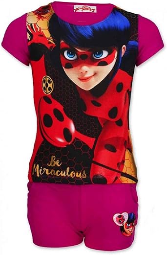 Miraculous Ladybug Girls Offical Licensed Short Pyjamas Beach Set Age 3 ...